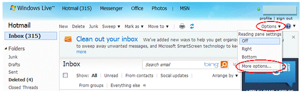 Carrubbers | Hotmail Configuration